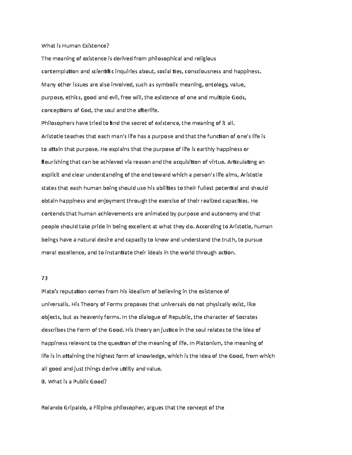 STS 15 - STS 15 notes - What is Human Existence? The meaning of ...