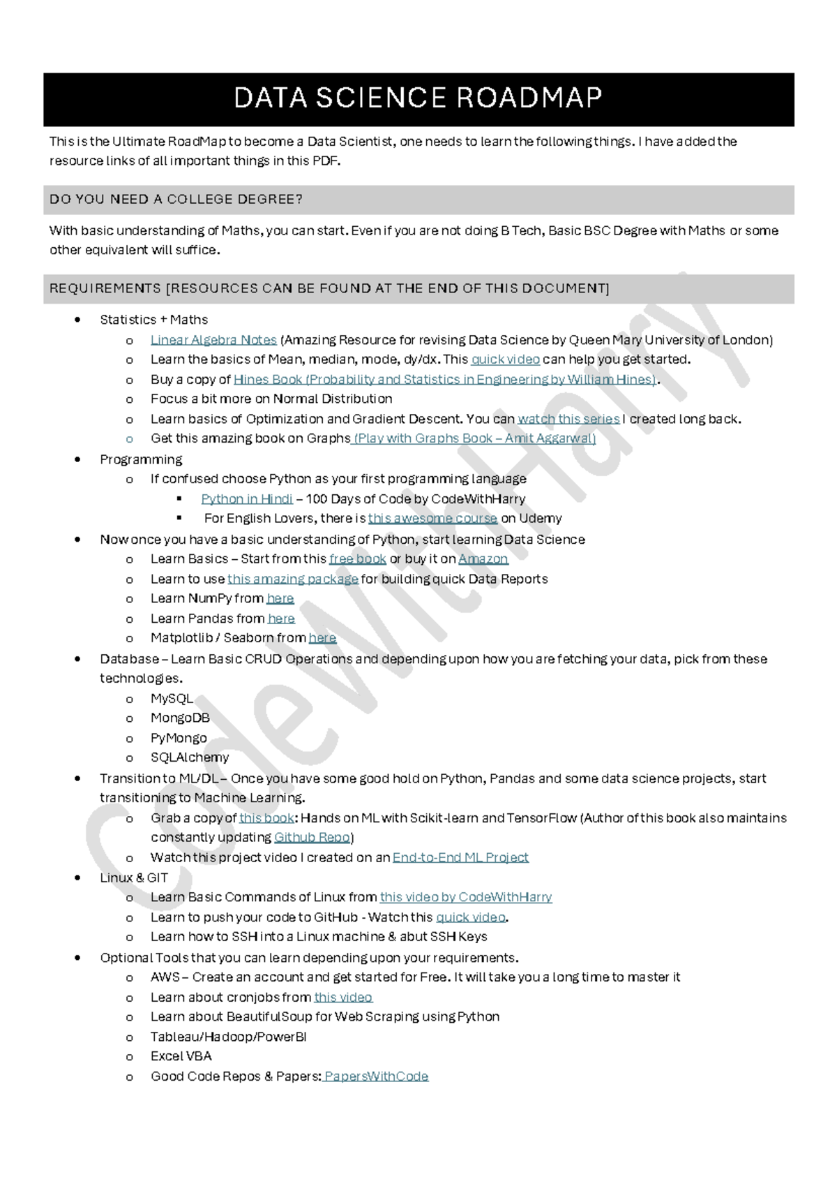 Data Science Roadmap - DATA SCIENCE ROADMAP This is the Ultimate ...