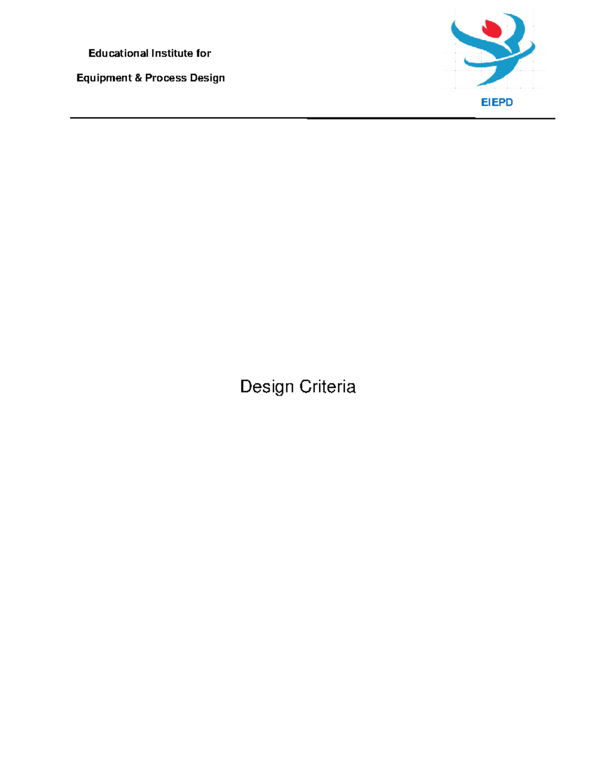 Eiepd Design Criteria 1 - Equipment & Process Design EIEPD Design ...