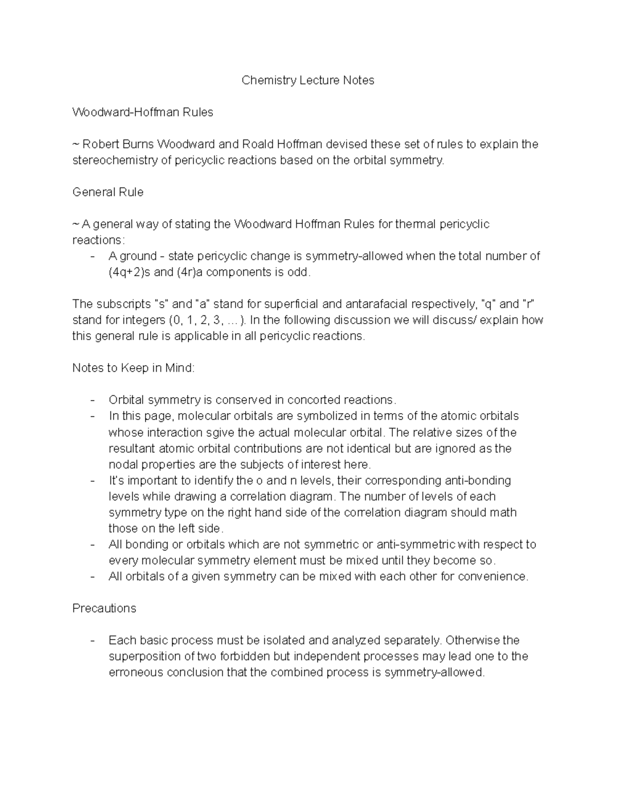 Chemistry Lecture Notes - Reactions - Chemistry Lecture Notes Woodward ...