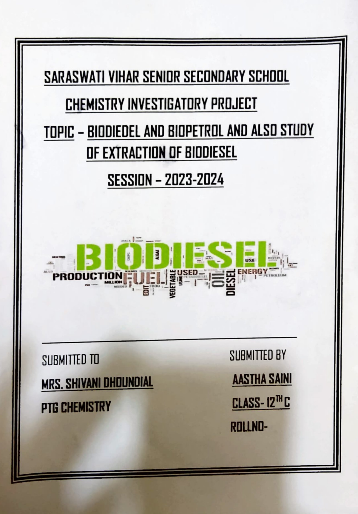 Chemistry Integrated Project FILE - Chemistry SL - Studocu