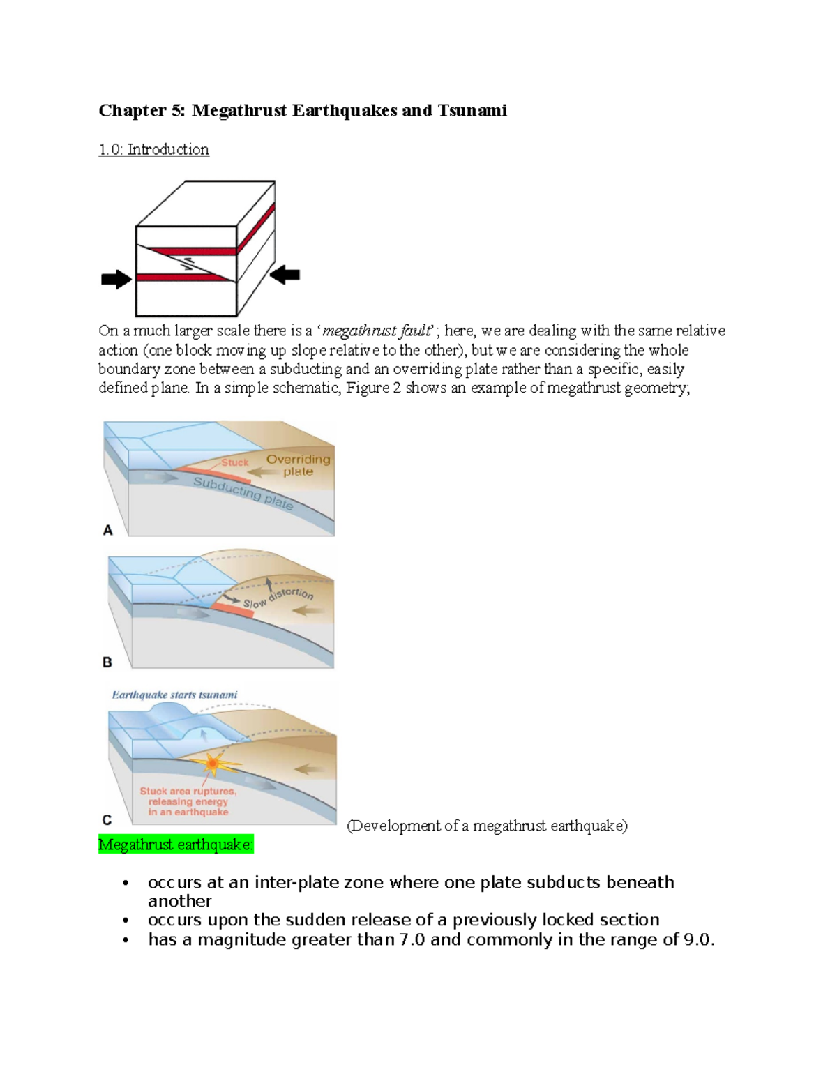 Es2240f chap 5 - earths - Chapter 5: Megathrust Earthquakes and Tsunami ...
