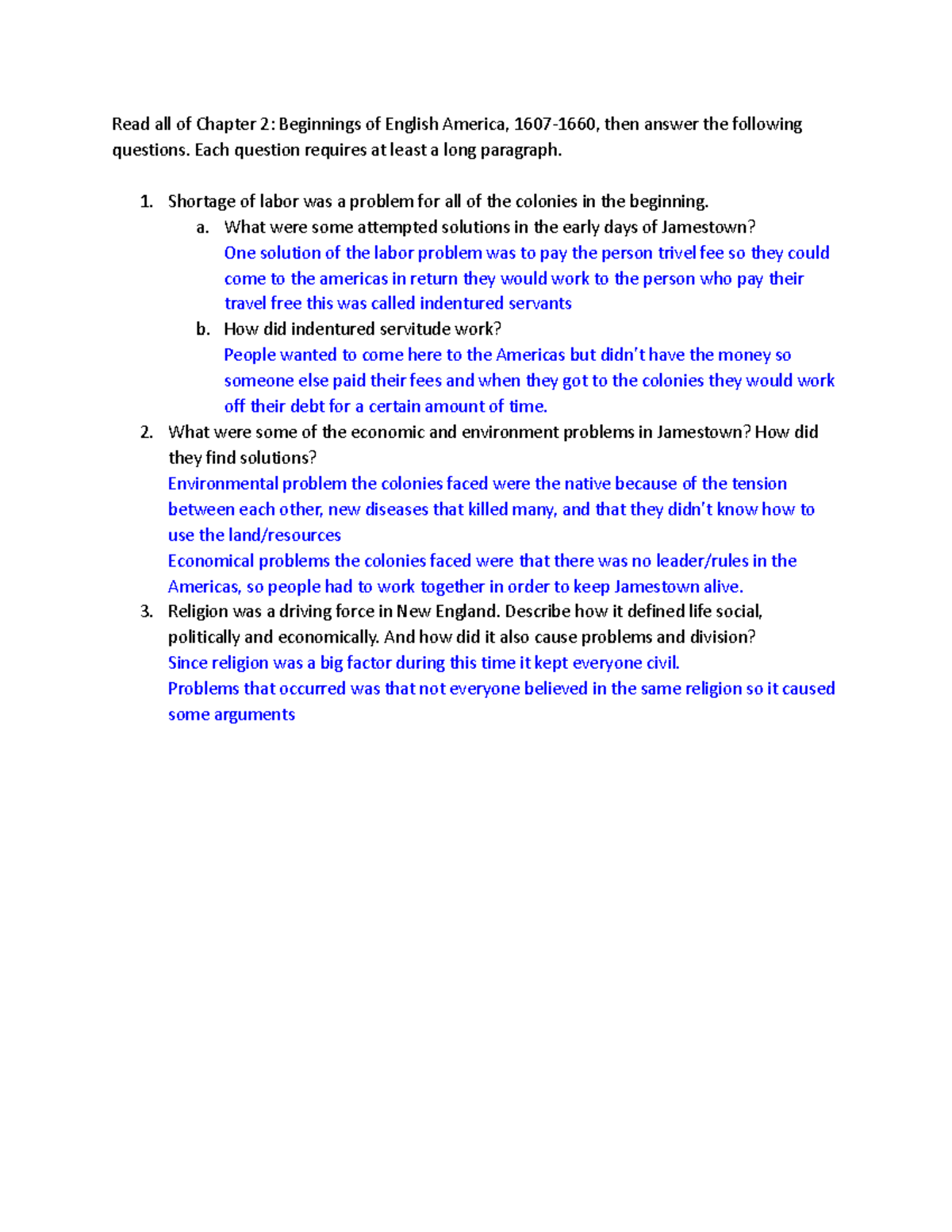 Chap 2 Reading Questions - Read all of Chapter 2: Beginnings of English ...