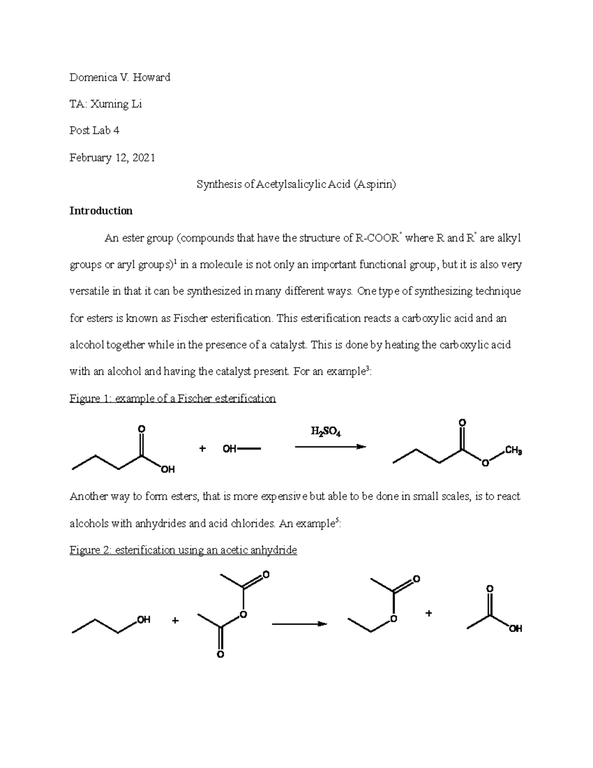 Post lab 5 - post lab report - Domenica V. Howard TA: Xuming Li Post ...