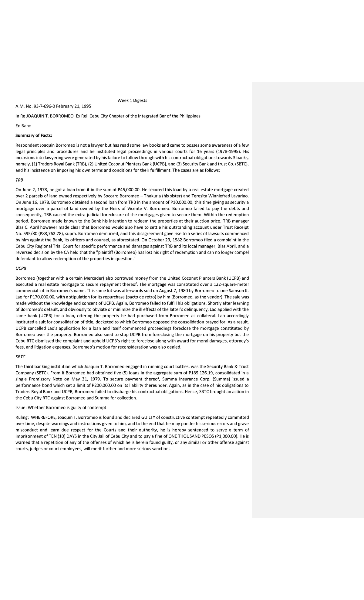 Torts and Damages Week 2 cases - A. No. 93-7-696-0 February 21, 1995 In ...