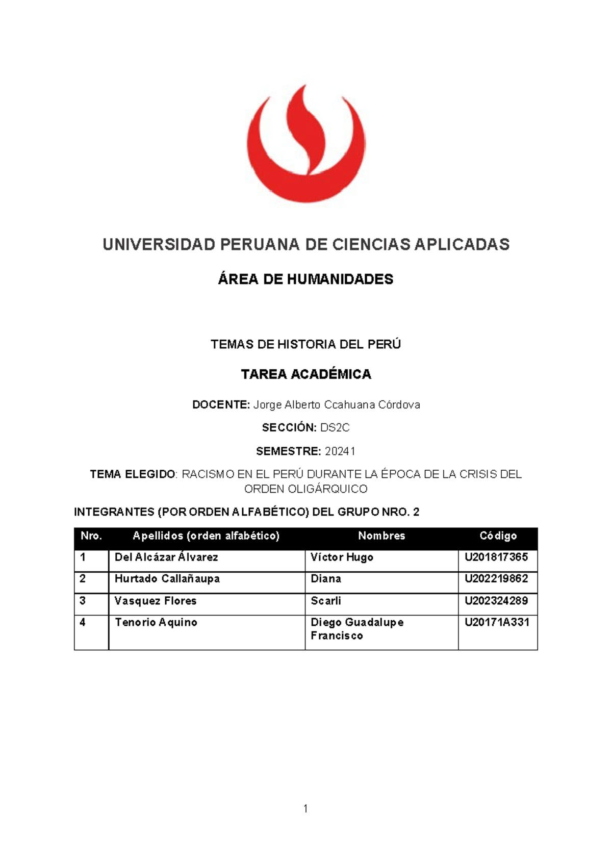 HU187 TA Caratula Grupo+2 - UNIVERSIDAD PERUANA DE CIENCIAS APLICADAS ÁREA DE HUMANIDADES TEMAS ...