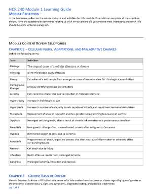 HCR 240 Module 6 Learning Guide - HCR 240 - Arizona College - Studocu