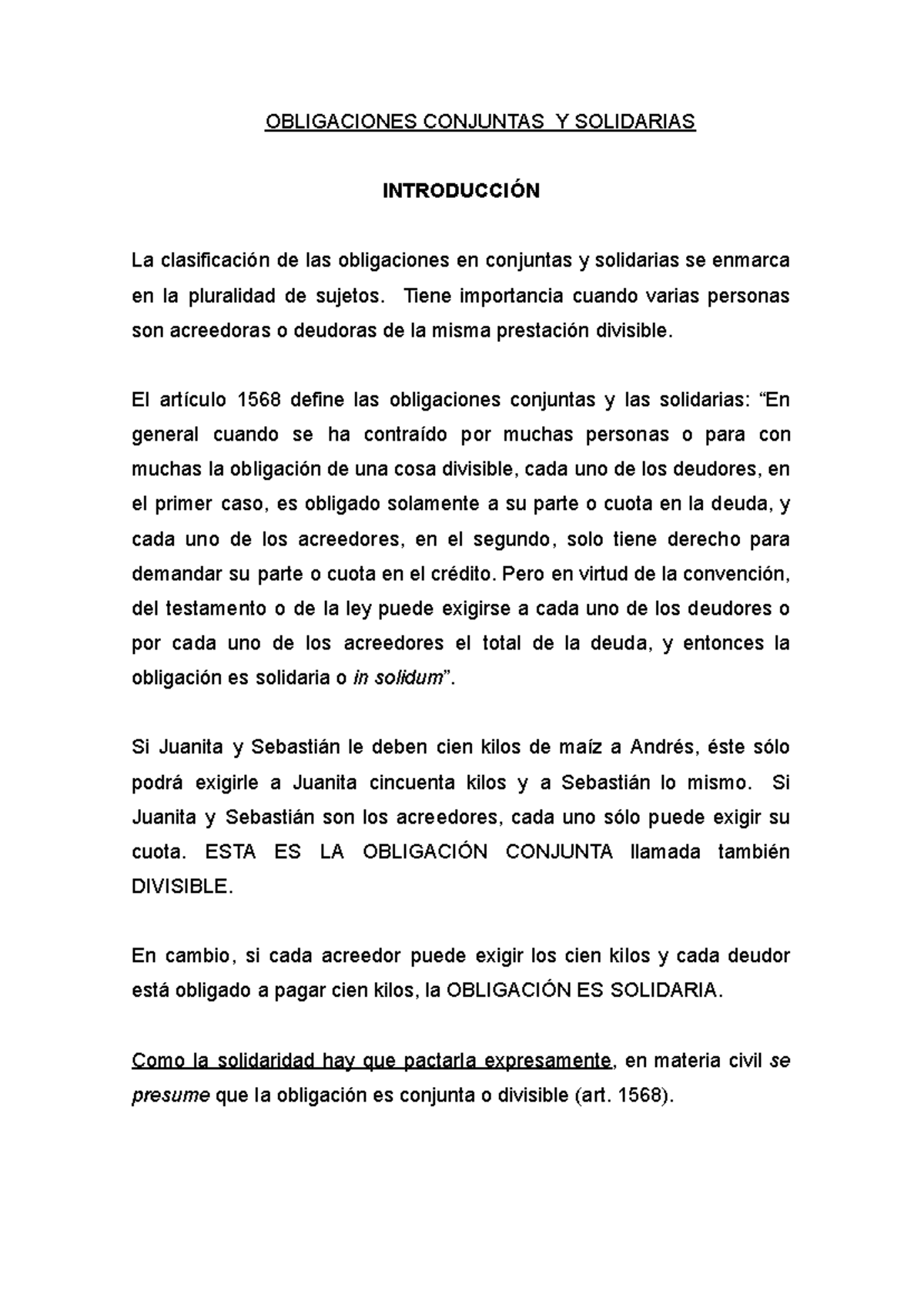 Conjuntas HDVG.docx (1) - OBLIGACIONES CONJUNTAS Y SOLIDARIAS ...
