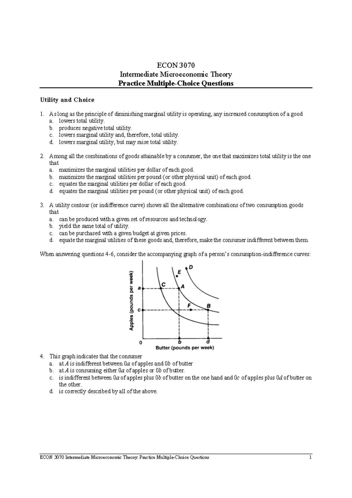 Screenshot 2024-01-14 at 12 - ECON 3070 Intermediate Microeconomic Theory Practice Multiple ...