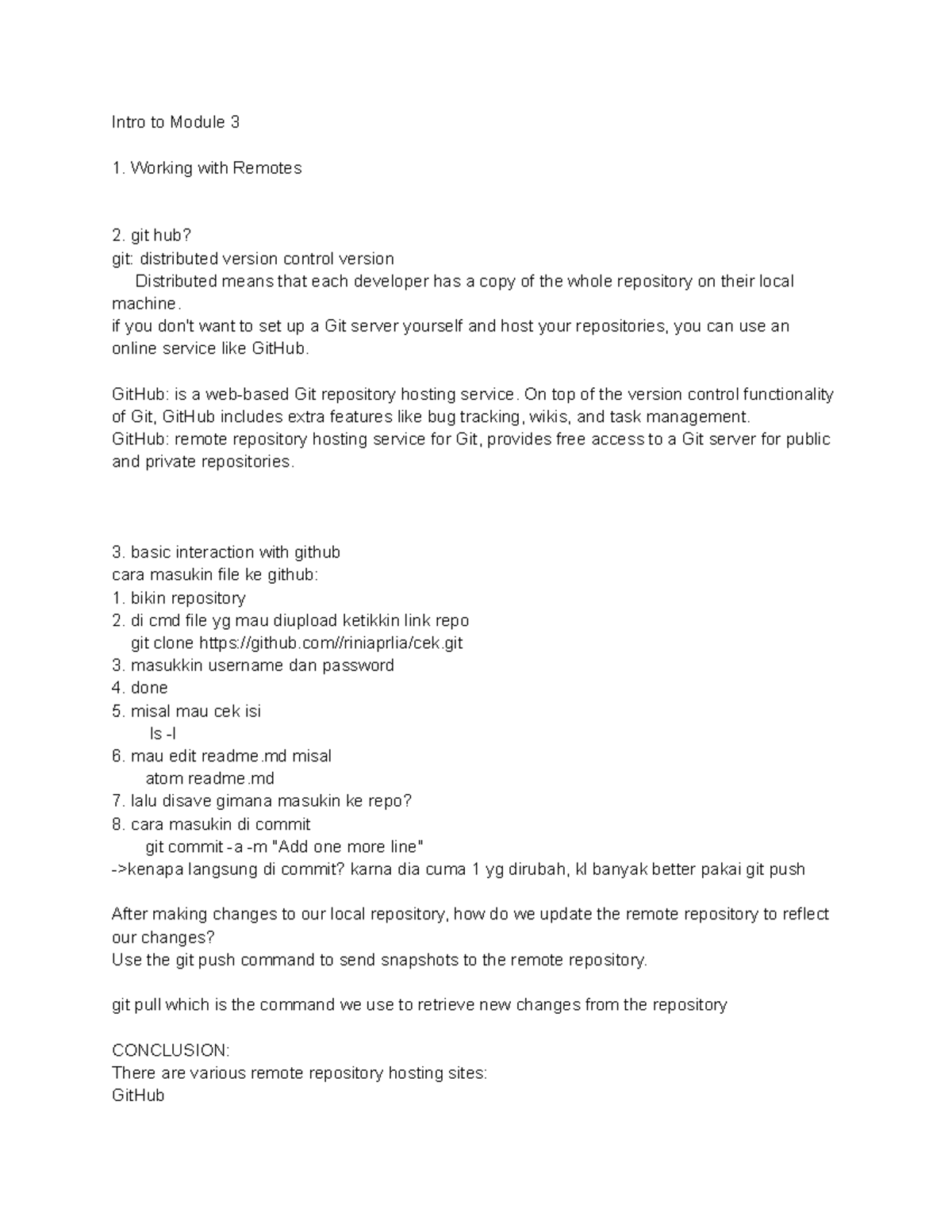 Introduction Git and Github - 6 - Intro to Module 3 Working with ...