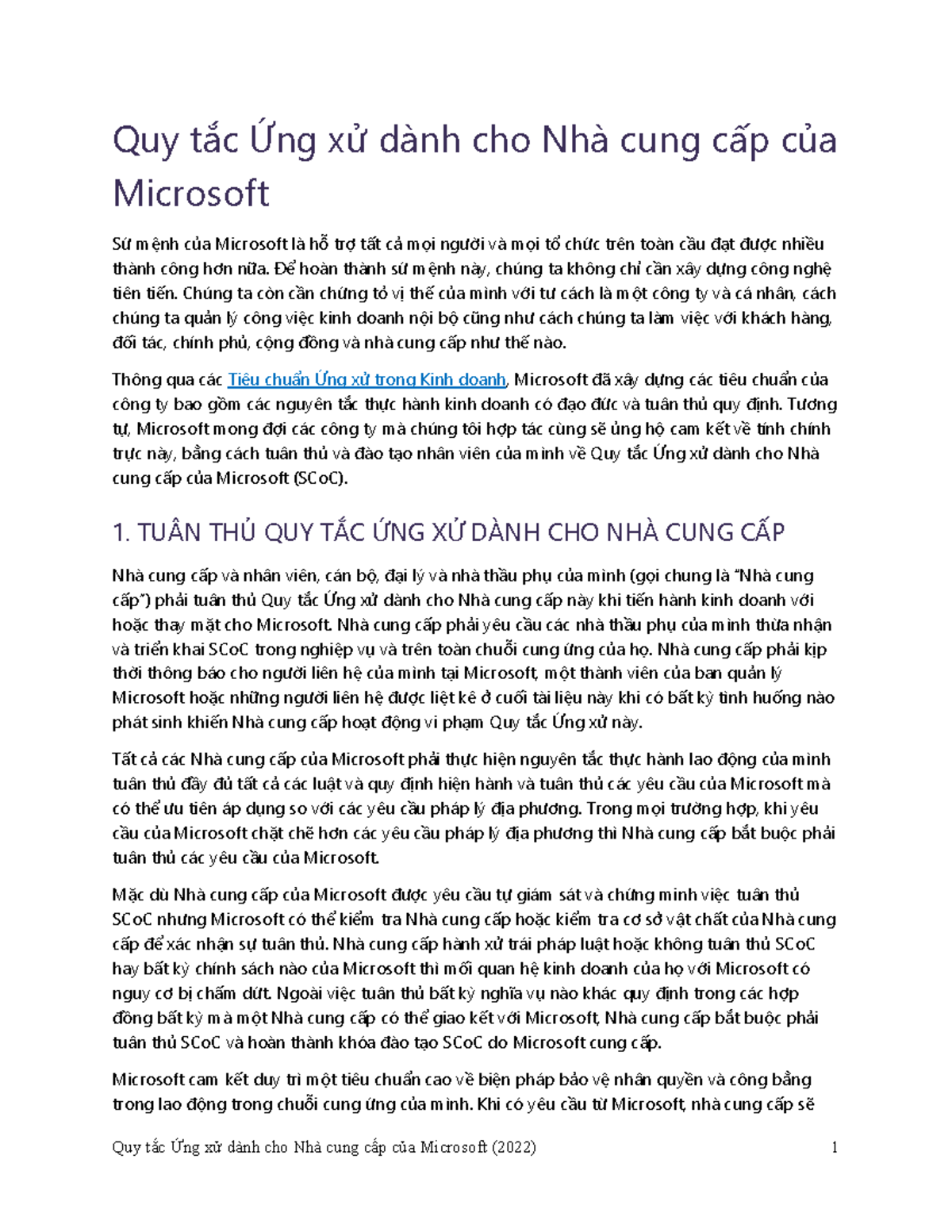 Microsoft-Supplier-Code-of-Conduct Vietnamese - Quy tắc Ứng xử dành cho ...