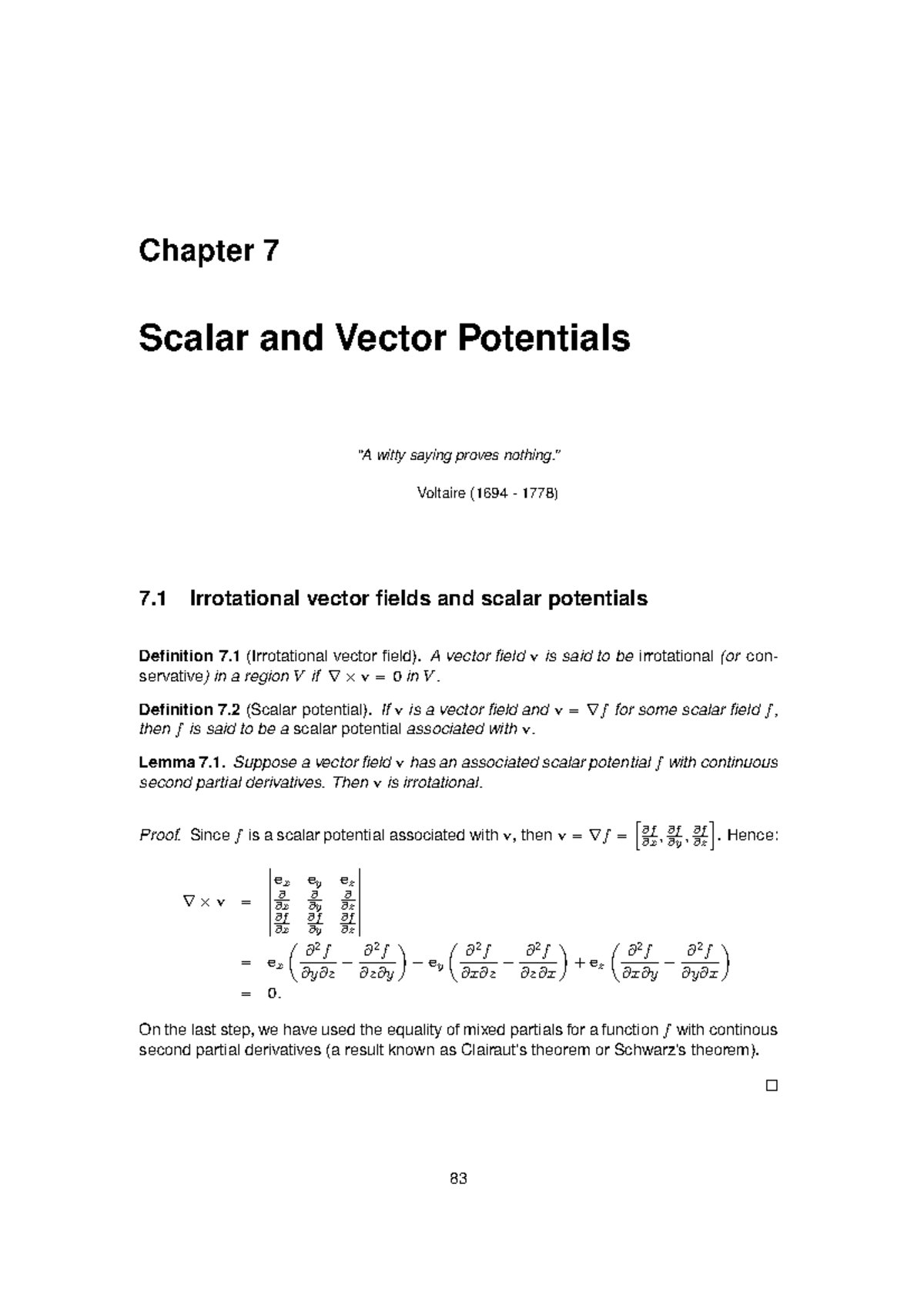 Chapter 7 - Lecture notes 7 - Chapter 7 Scalar and Vector Potentials “A ...