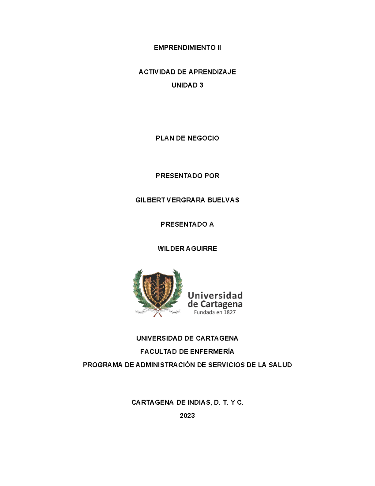 PLAN DE Negocio - gfdgf - EMPRENDIMIENTO II ACTIVIDAD DE APRENDIZAJE ...