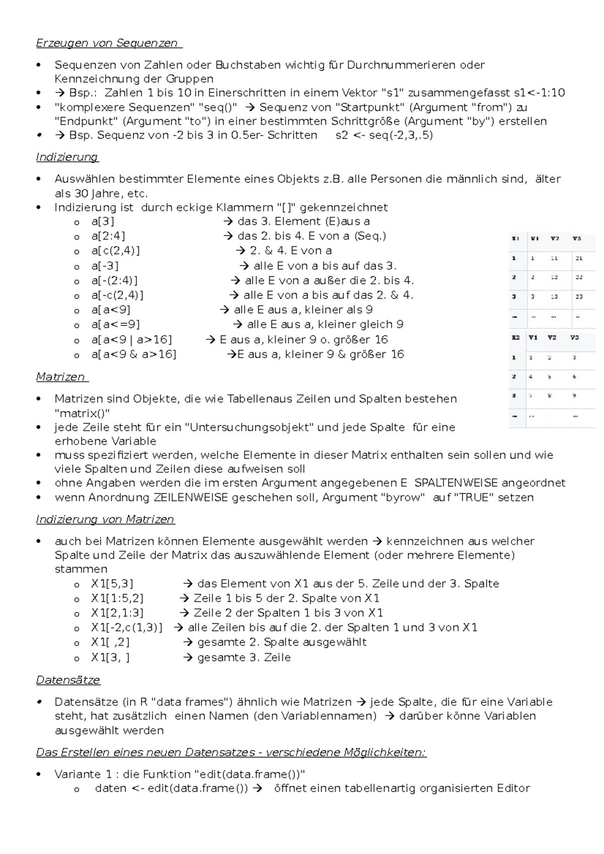 Alle Rausarbeitungen Zusammen - Erzeugen von Sequenzen Sequenzen von ...
