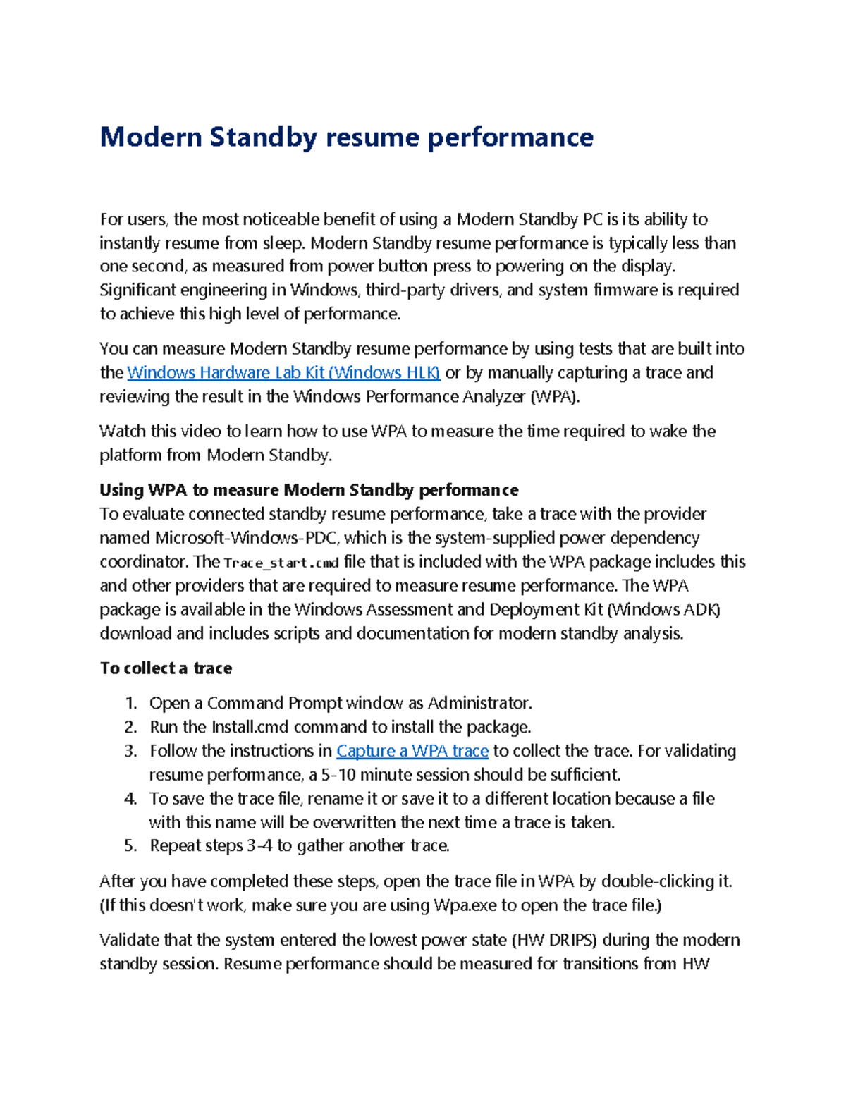Document 35 (18) - Bob - Modern Standby resume performance For users ...