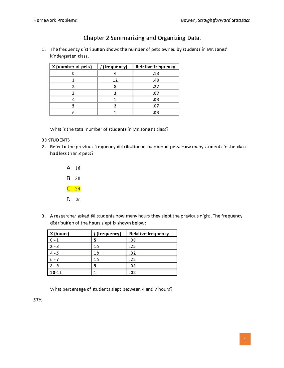 Homework Problems Chapter 2 - Homework Problems Bowen, Straightforward ...