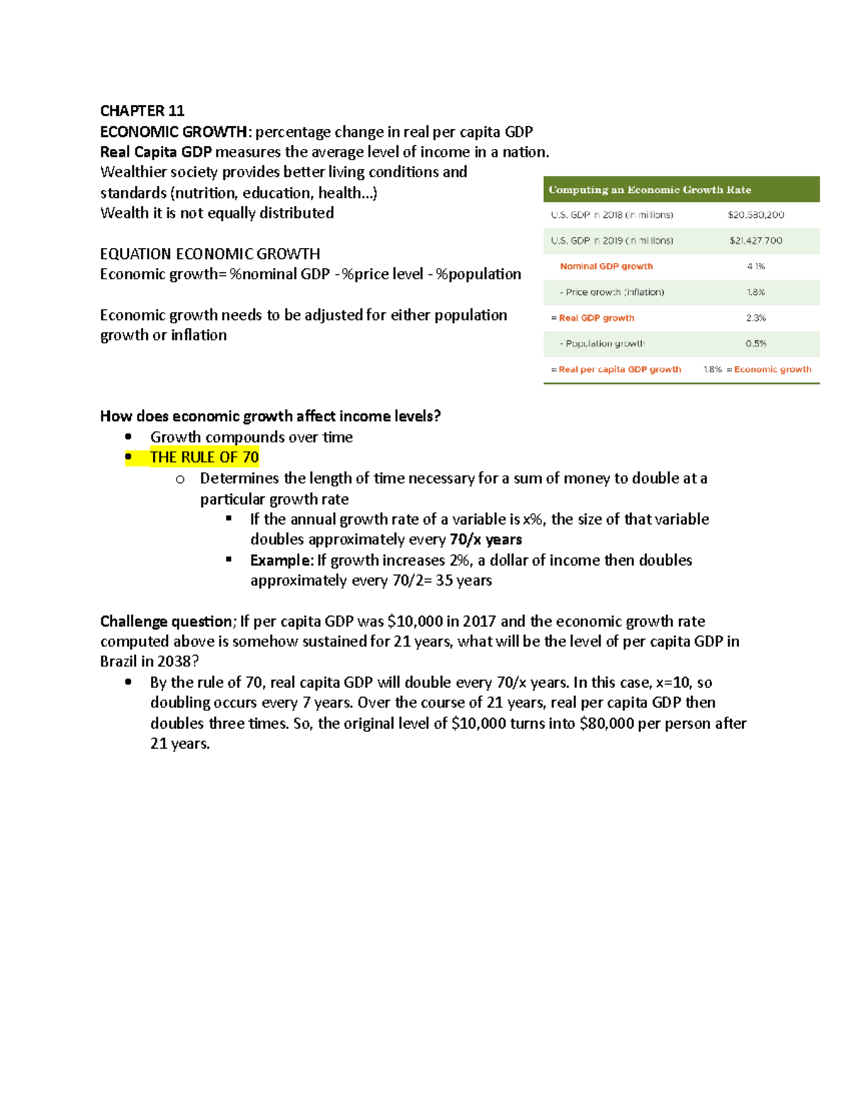 Economic Growth - CHAPTER 11 ECONOMIC GROWTH : percentage change in ...