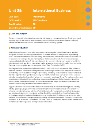 Unit 1 BE Assignment 4 Workbook Teacher - BTEC Level 3 Nationals in ...