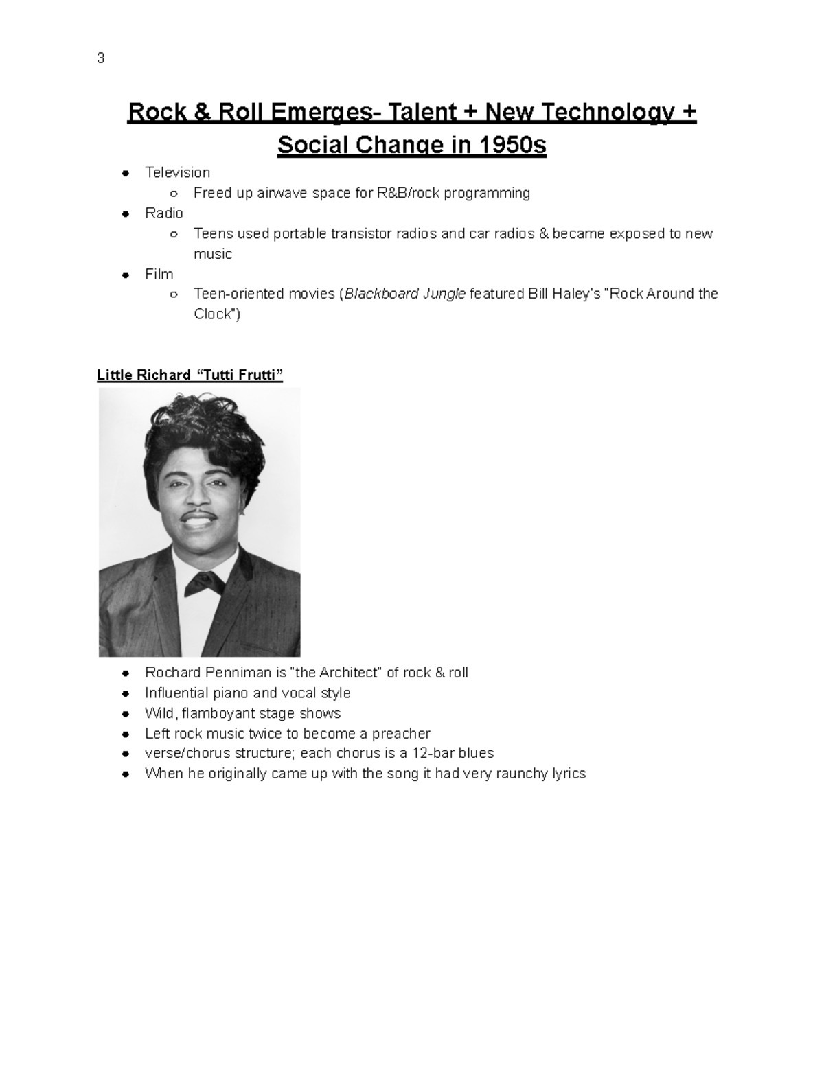 1 14 Notes- rock n roll emerges - Rock & Roll Emerges- Talent + New ...