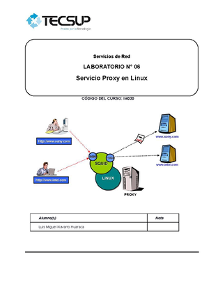 Laboratorio 10 - LDAP en Linux - CÓDIGO DEL CURSO: II Alumno(s) Nota Servicios de Red ...