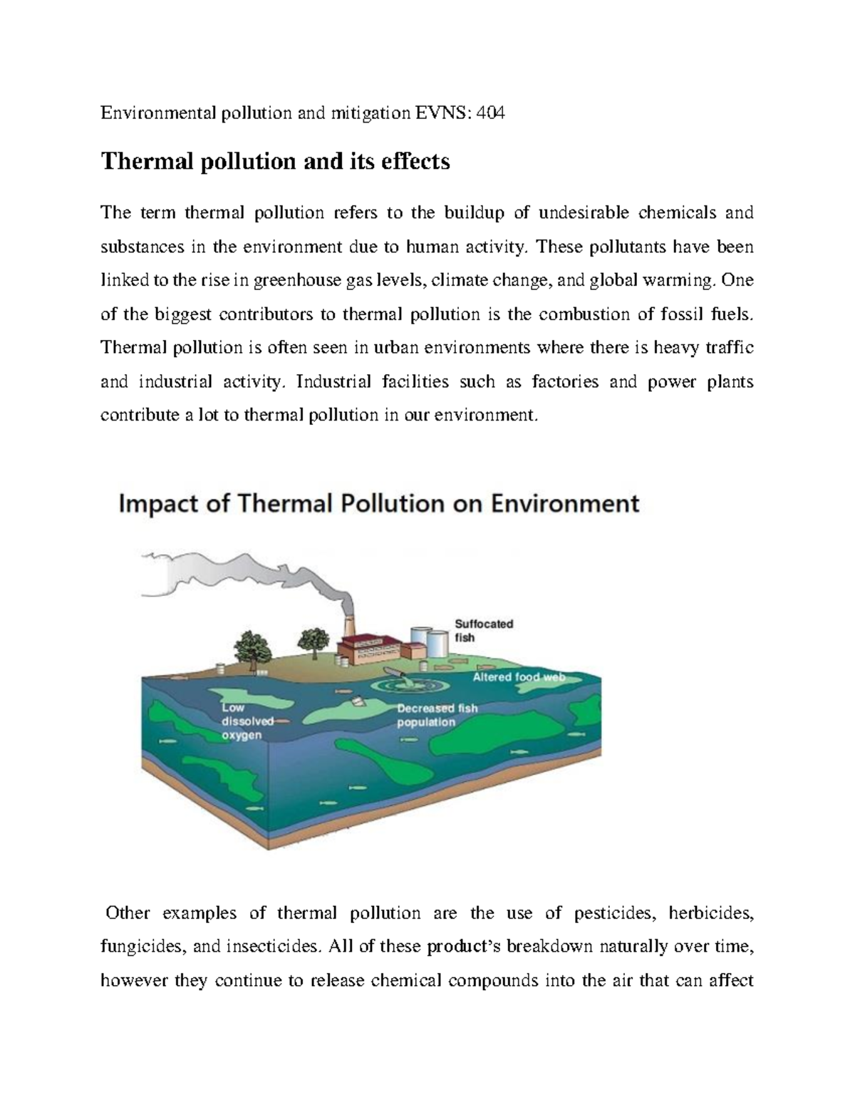 Thermal pollution and its effects - These pollutants have been linked ...