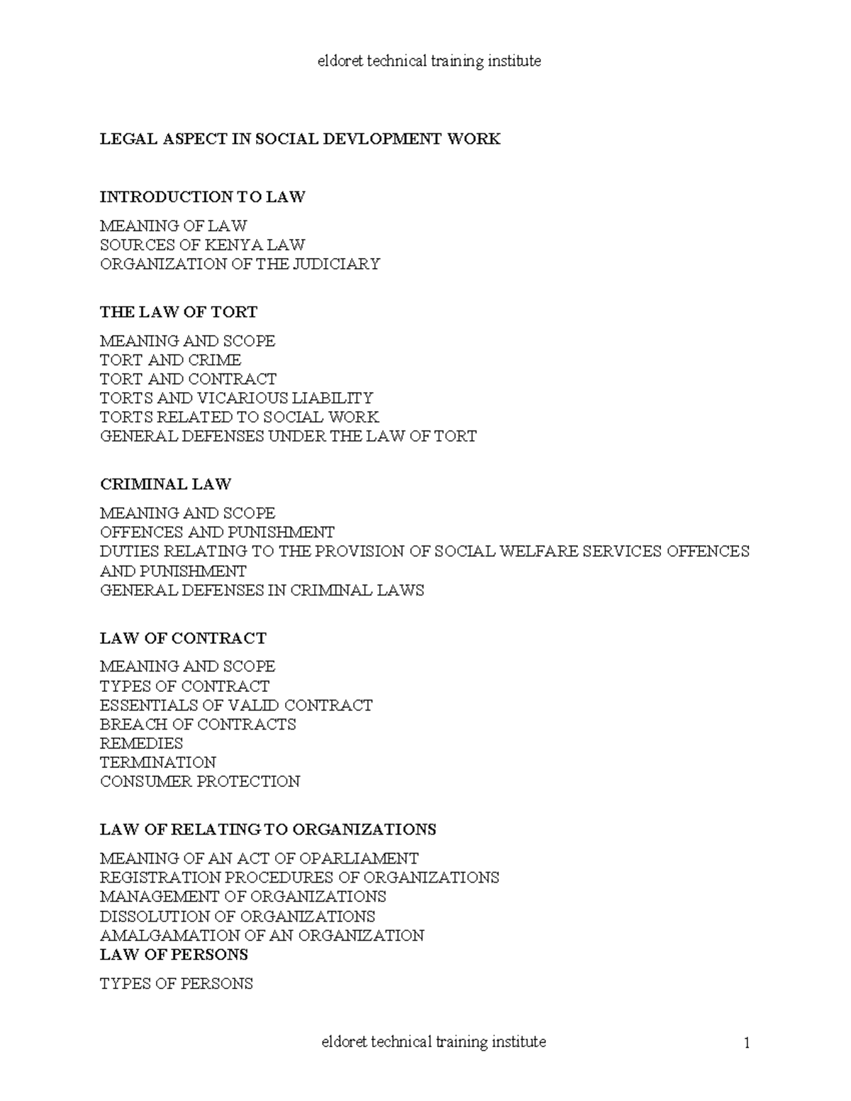 Legal Aspects-DIP - LEGAL ASPECT IN SOCIAL DEVLOPMENT WORK INTRODUCTION ...