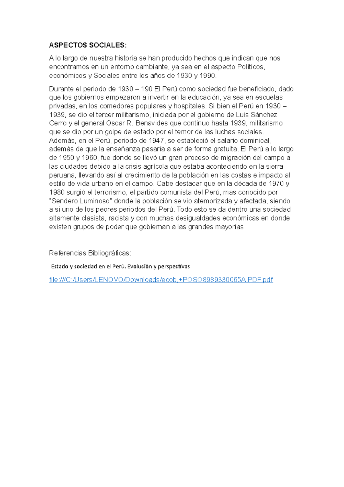 Aspectos Sociales - ASPECTOS SOCIALES: A lo largo de nuestra historia ...