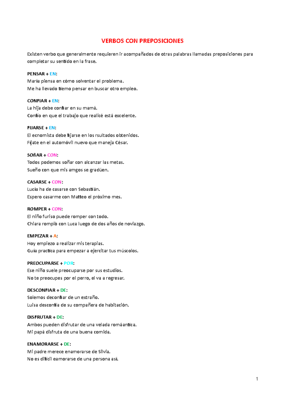 Verbos y Preposiciones - VERBOS CON PREPOSICIONES Existen verbo que ...