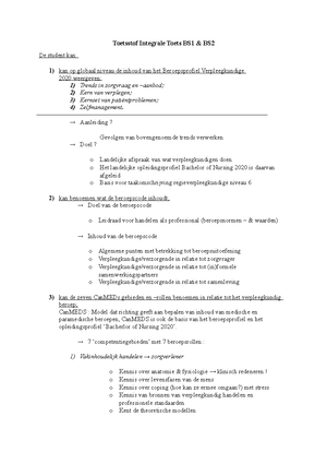 Toetsmatrijs Integrale kennistoets BS1 en BS2 periode 1 - kan op ...