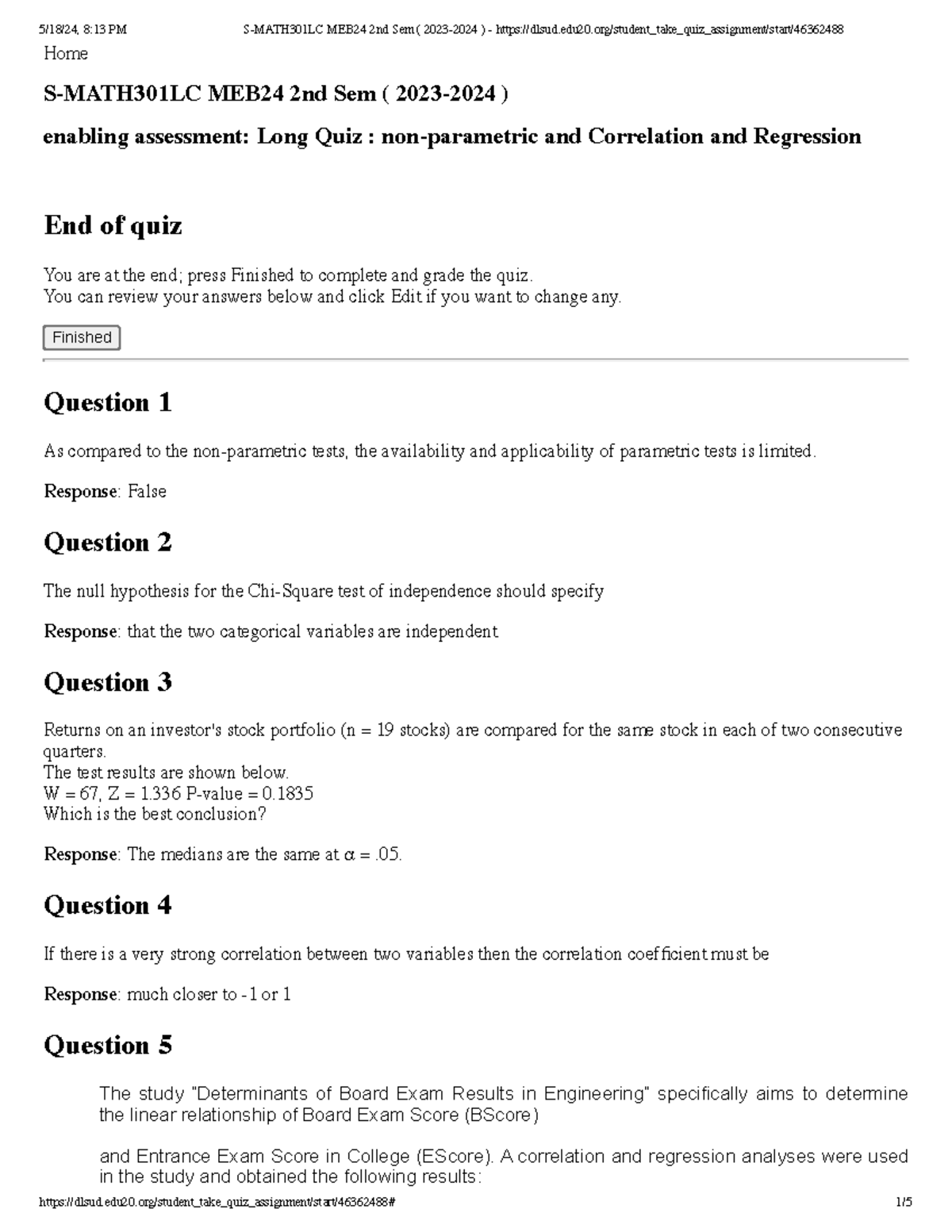 S-MATH301LC EA Long Quiz - Home S-MATH301LC MEB24 2nd Sem ( 2023-2024 ...