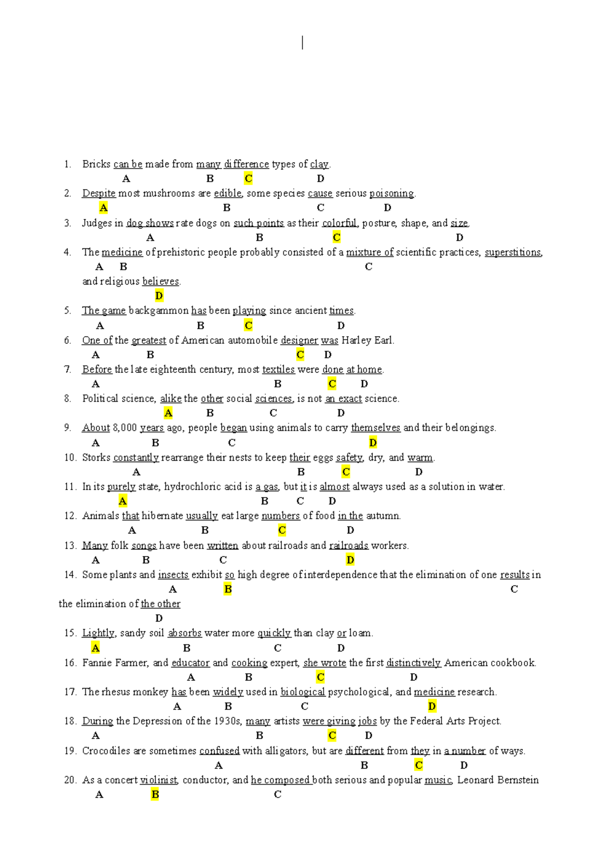 Grammar and Structure -A - Bricks can be made from many difference ...