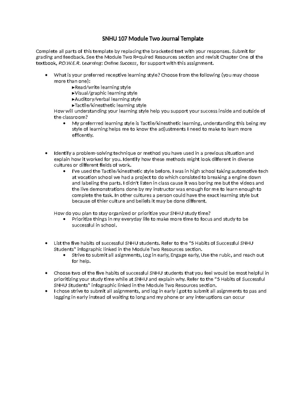 SNHU 107 Module Two Journal Template - SNHU 107 Module Two Journal ...