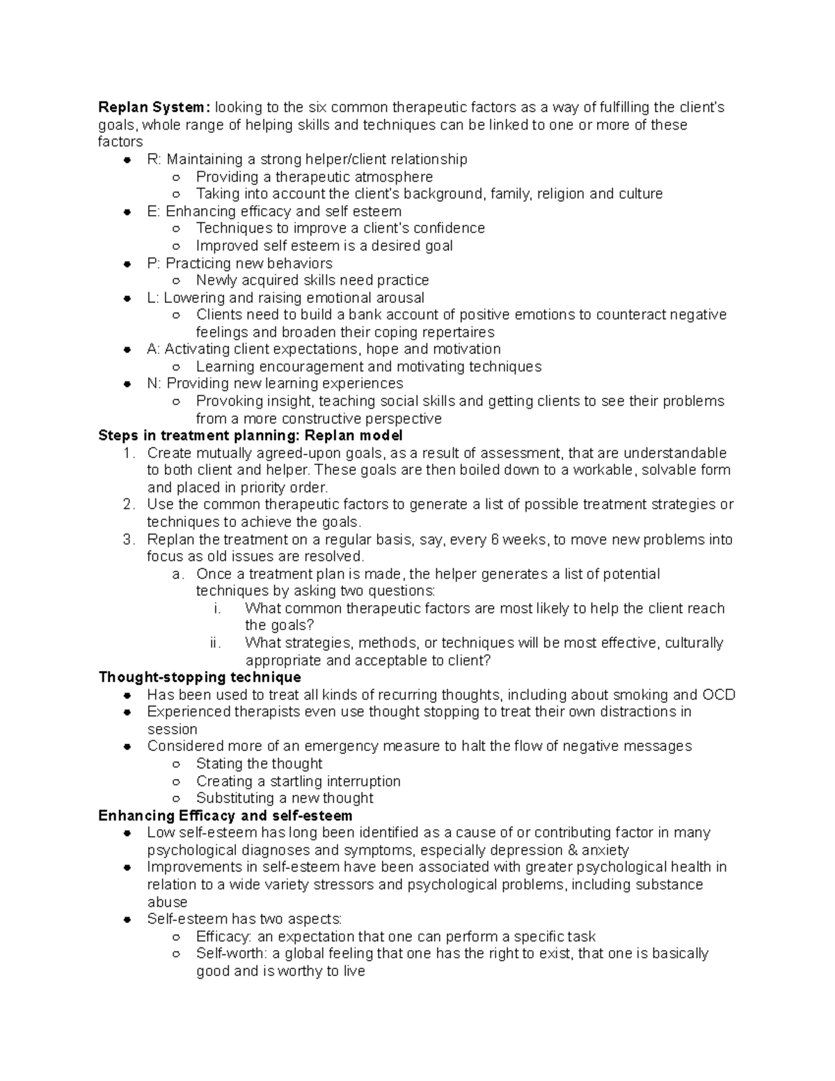 PSYC205 Final Study Guide Review - Replan System: looking to the six ...