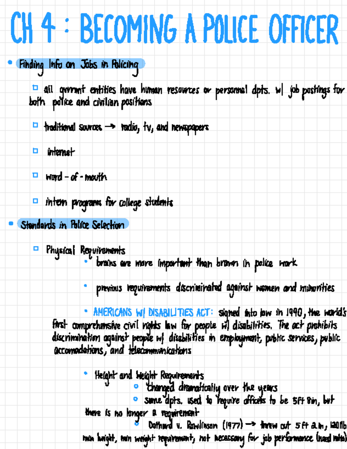 Police - ch. 4 - lecture notes - CH 4 : BECOMING A POLICE OFFICER ...