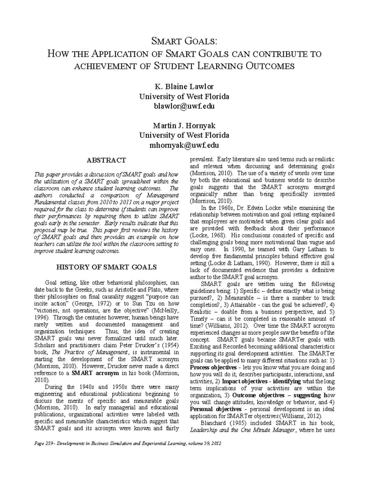 C200 smart goals - ABSTRACT This paper provides a discussion of SMART ...