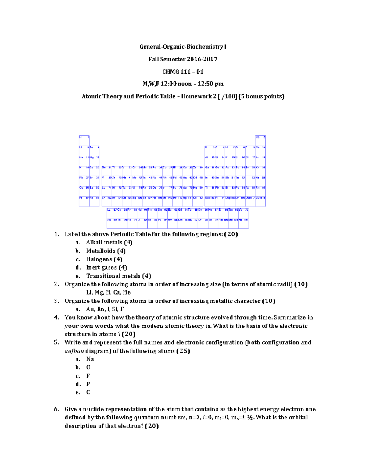 Homework Week 2 Warning Tt Undefined Function 22 General Organic Biochemistry I Fall