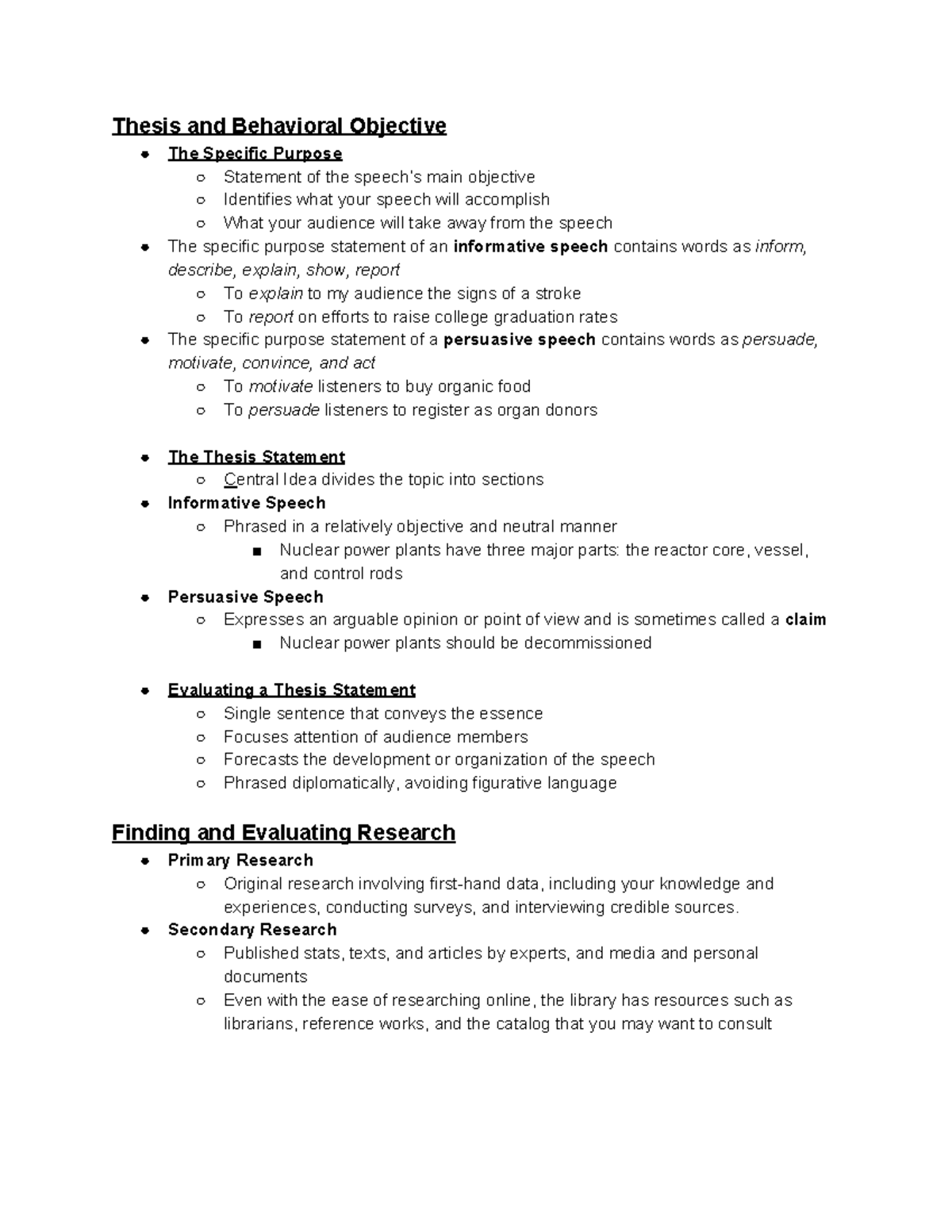 Ch. 6 - 8 - Lecture notes 6-8 - Thesis and Behavioral Objective The ...