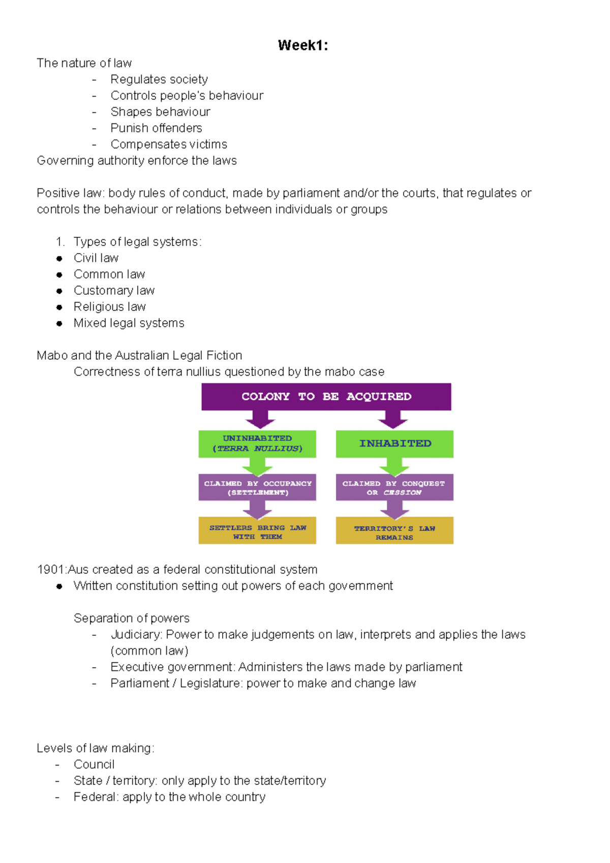 Intro to law - Week1: The nature of law - Regulates society - Controls ...