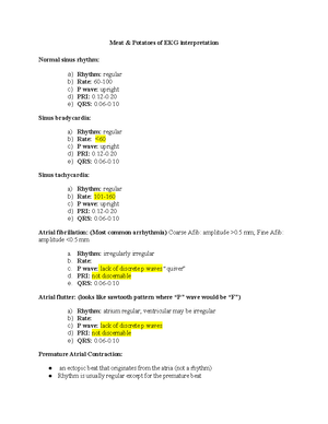 EKG Pre-lab worksheet - notes - Name: Section: Pre-Lab Worksheet for ...