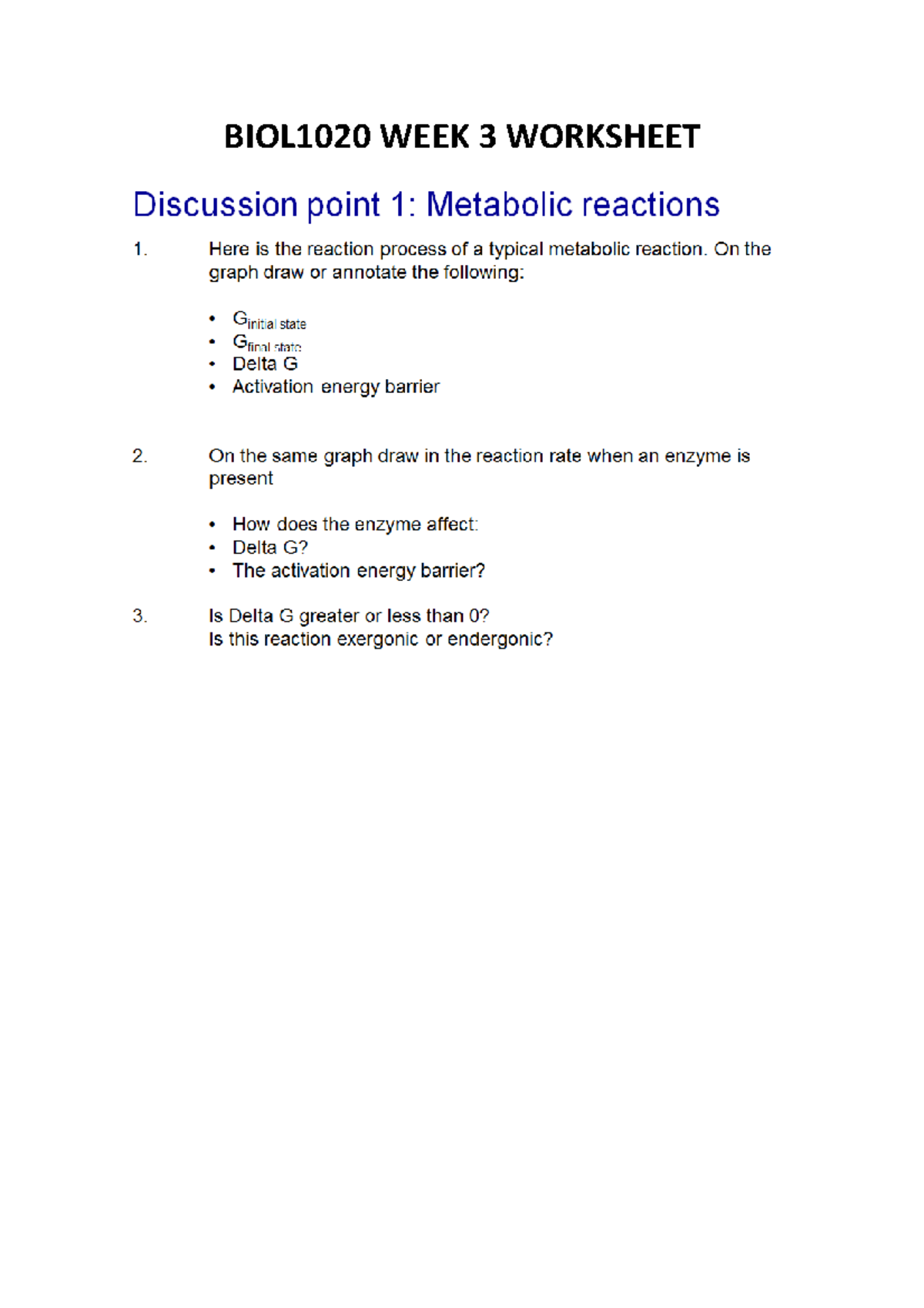 2020 BIOL1020 week3-worksheet - BIOL1020 - BIOL1020 WEEK 3 WORKSHEET ...