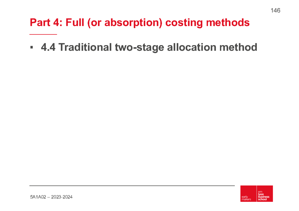 Add ons 2 stage allocation method FH - Part 4: Full (or absorption ...
