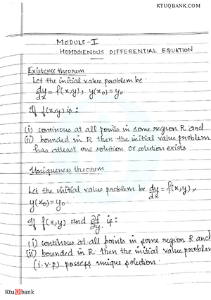 Maths summary - Vector Calculus, Differential Equations And Transforms - Studocu