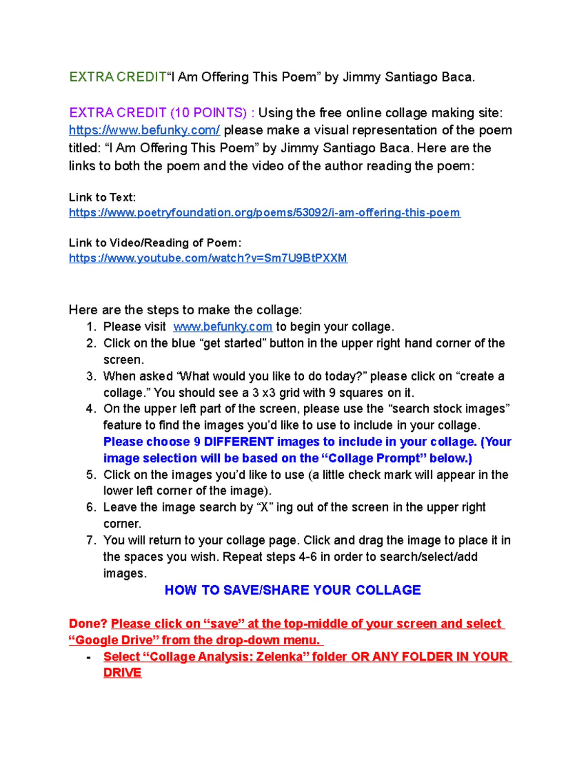 Extra Credit“I Am Offering This Poem” by Jimmy Santiago Baca - EXTRA ...