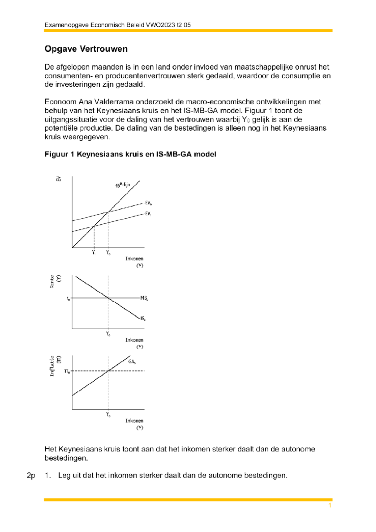 Economie ISMBGA model oefenen - Studeersnel