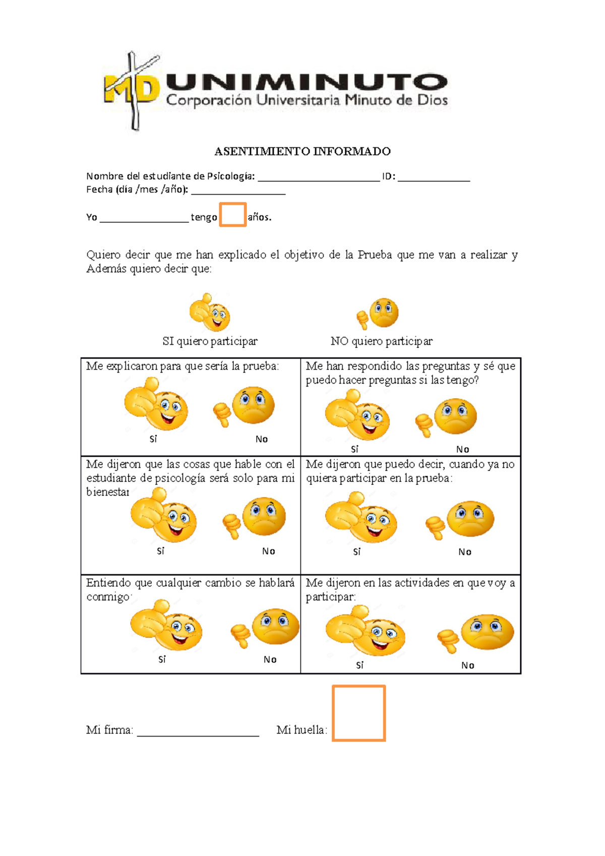 Asentimiento Y CONSENTIMIENTO Informado- ASIGNATURIA - Pruebas ...
