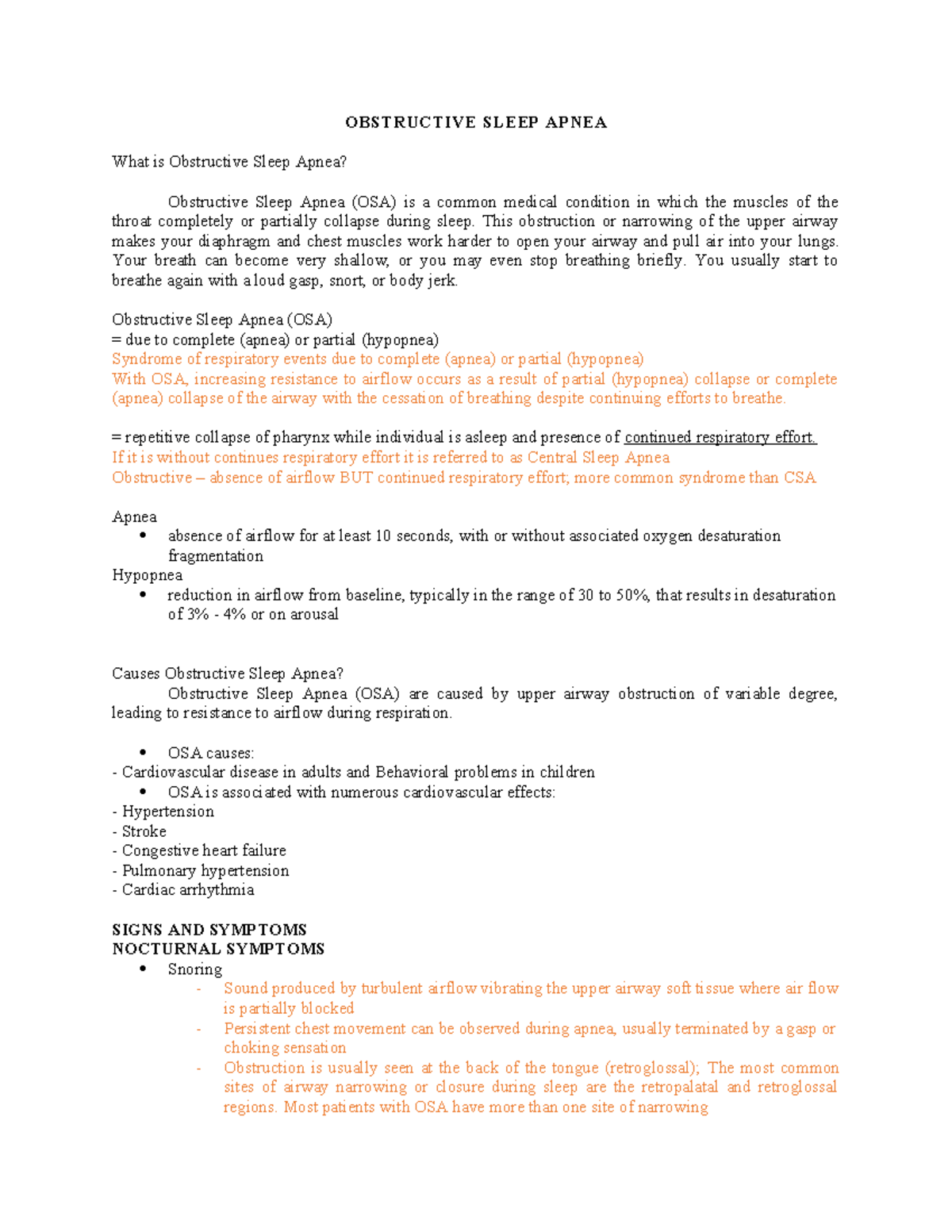 Obstructive-Sleep-Apnea - OBSTRUCTIVE SLEEP APNEA What is Obstructive ...