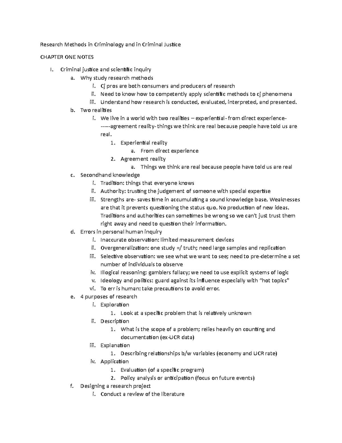 Research Methods in Criminology and Criminal Justice Notes - Research ...