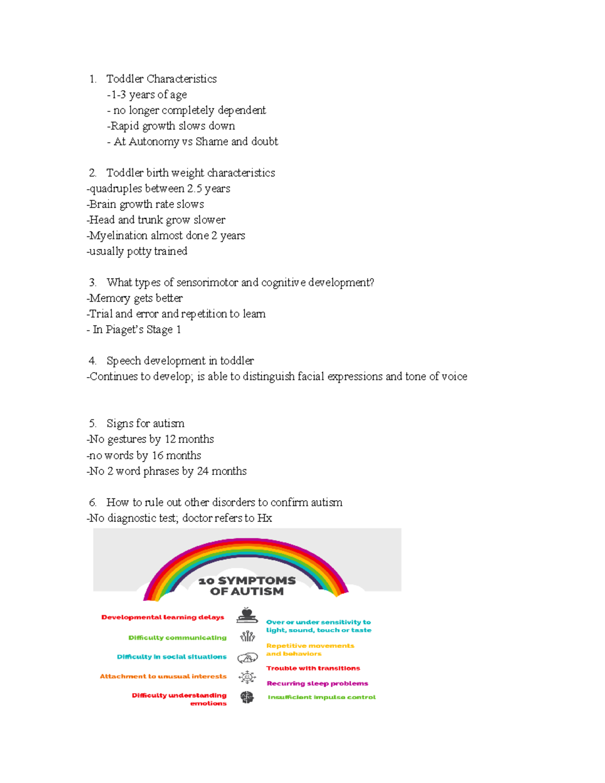 Toddler Study guide - Toddler Characteristics -1-3 years of age no ...