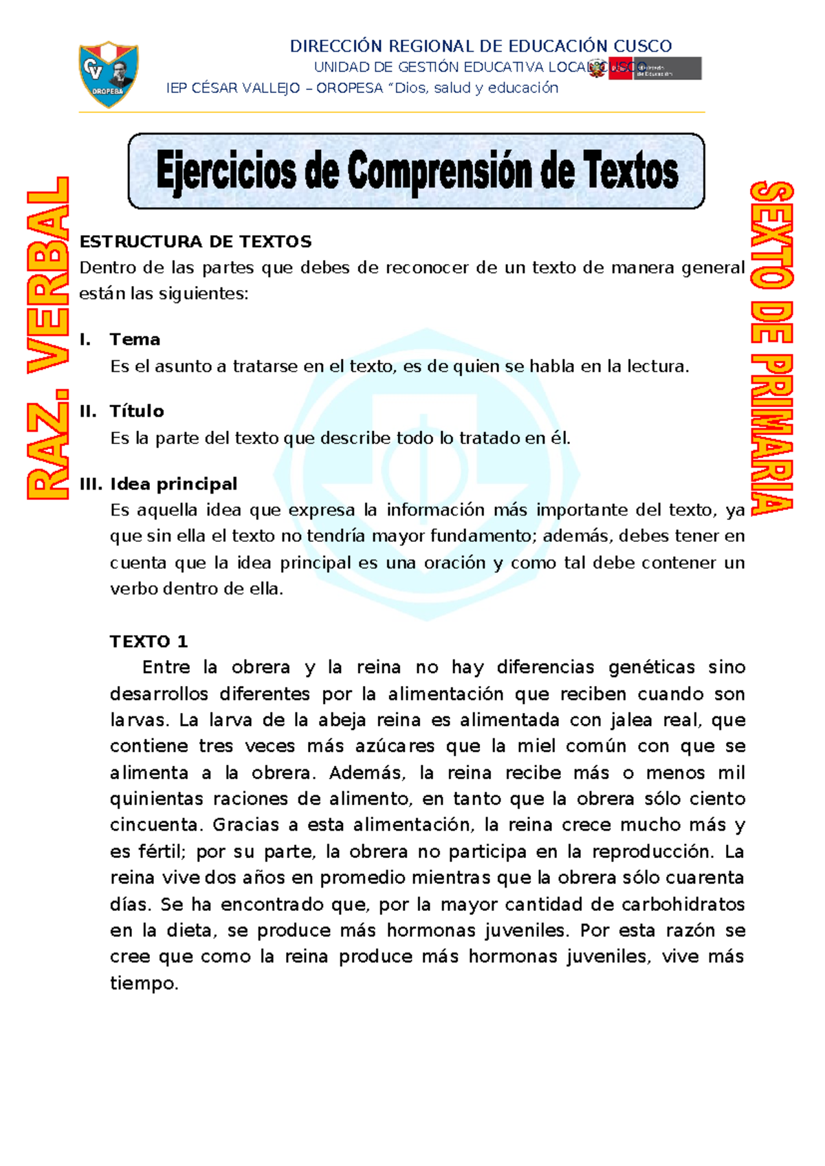 Ejercicios-de-Comprensión-de-Textos-para-Sexto-de-Primaria - ESTRUCTURA ...