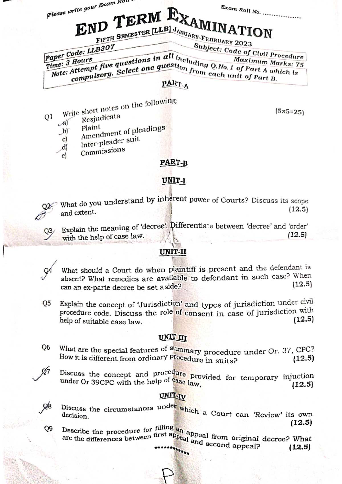 end term examination - cpc - CPC - Studocu